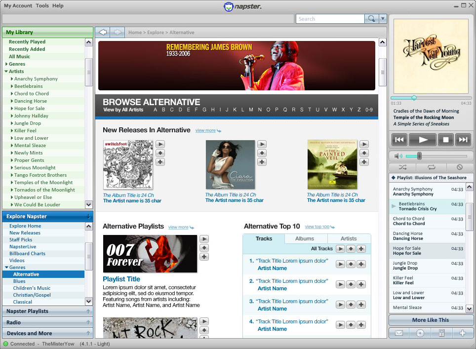 Napster app UI – kiyong kim